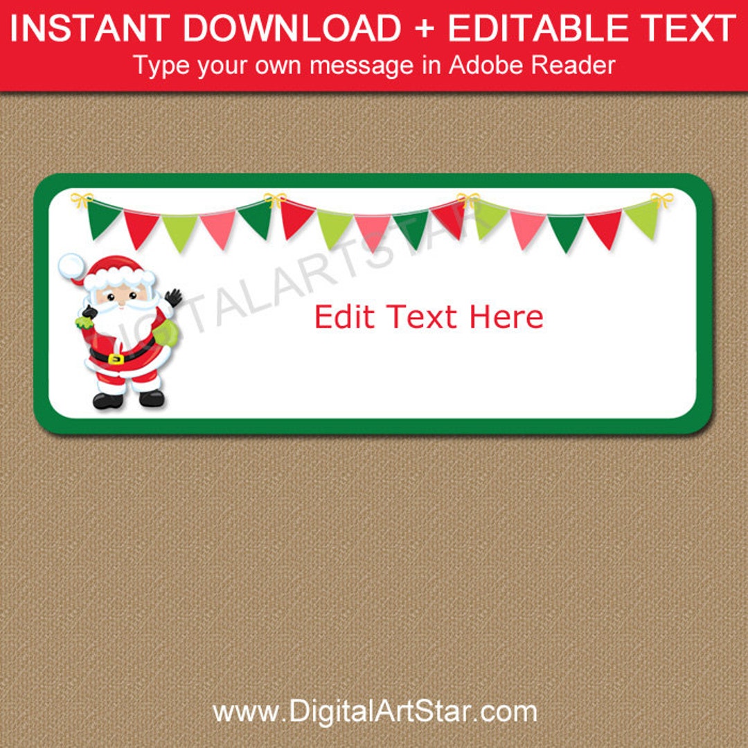 Santa Address Labels, Santa Return Address Label Template, Printable ...