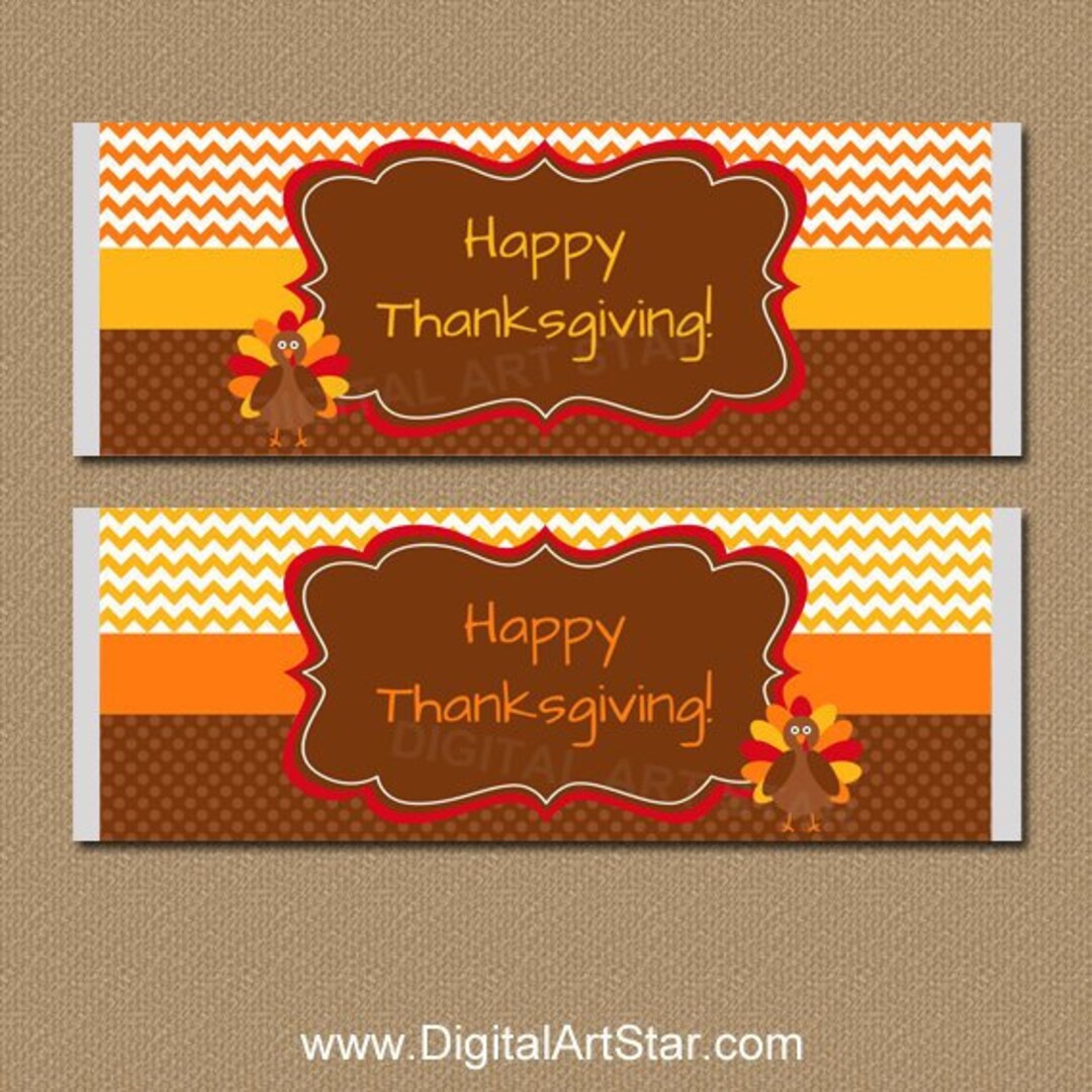 Happy Thanksgiving Candy Wrappers Instant Download, Thanksgiving Candy ...