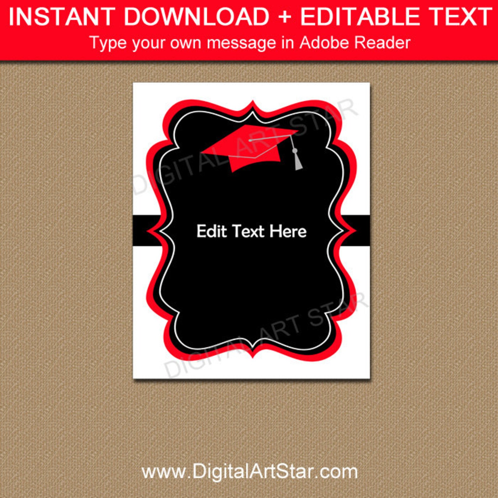 Red Black and White Graduation Decorations High School - Etsy