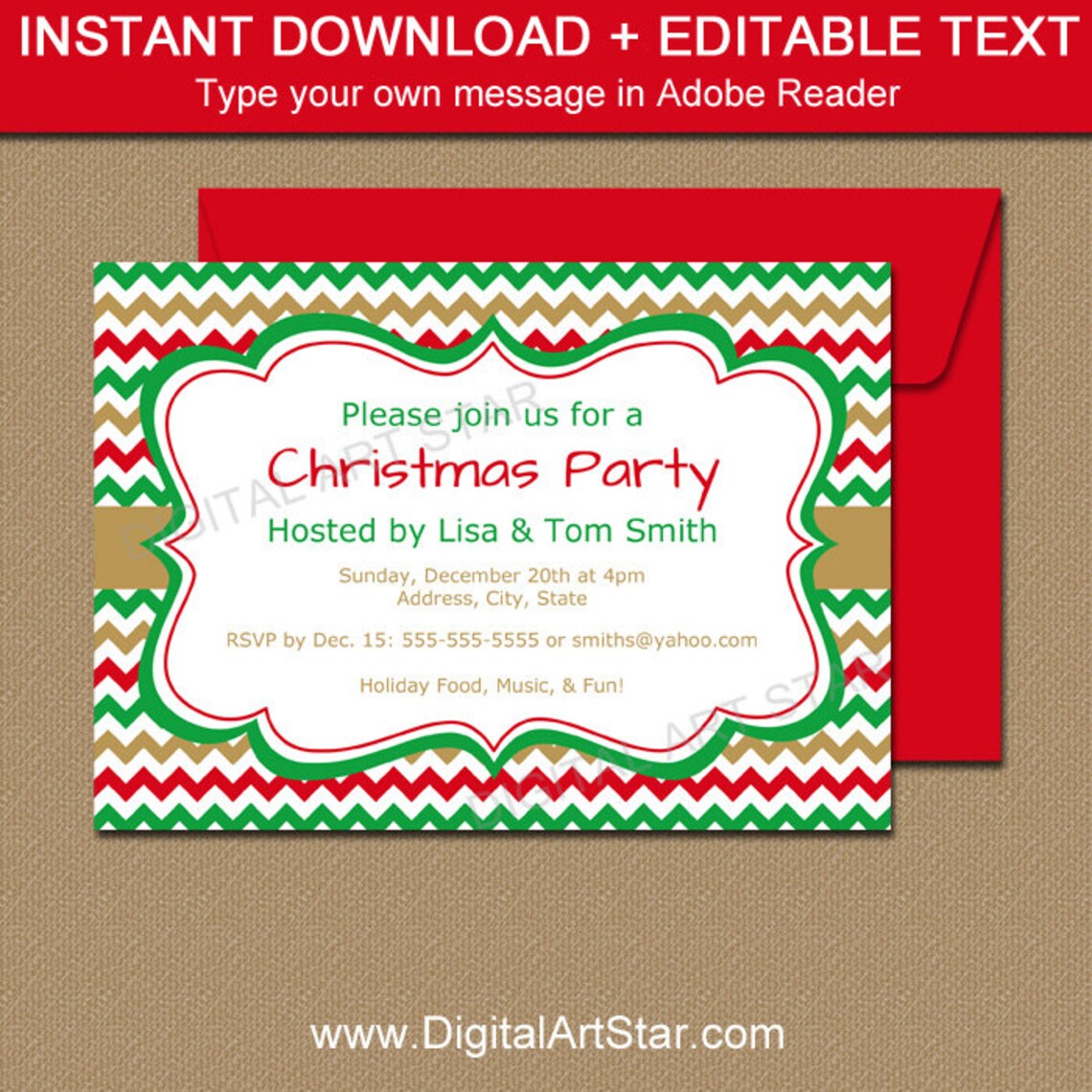 Printable Holiday Invitation Template EDITABLE Christmas | Etsy