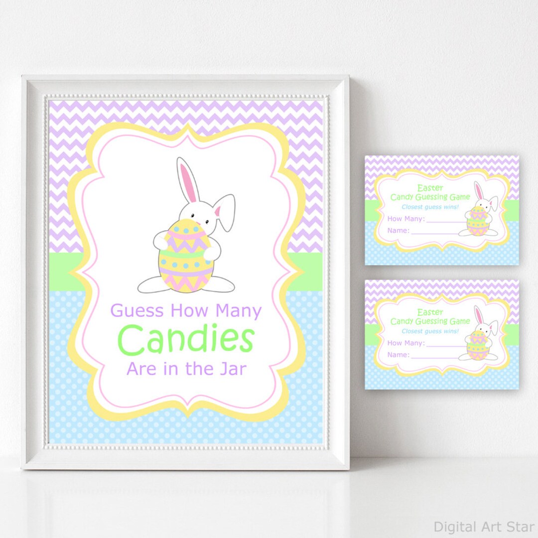 Easter Candy Guessing Game Printable, Guess How Many Candies, Easter ...
