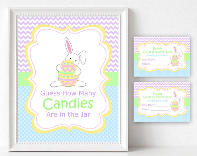 Easter Candy Guessing Game Printable, Guess How Many Candies, Easter ...
