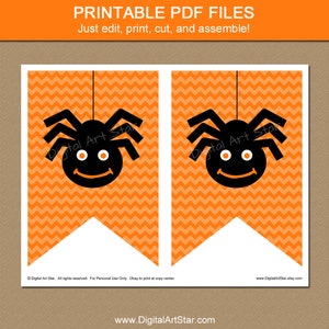 Halloween Banner Printable Halloween Party Decor Spider - Etsy Canada
