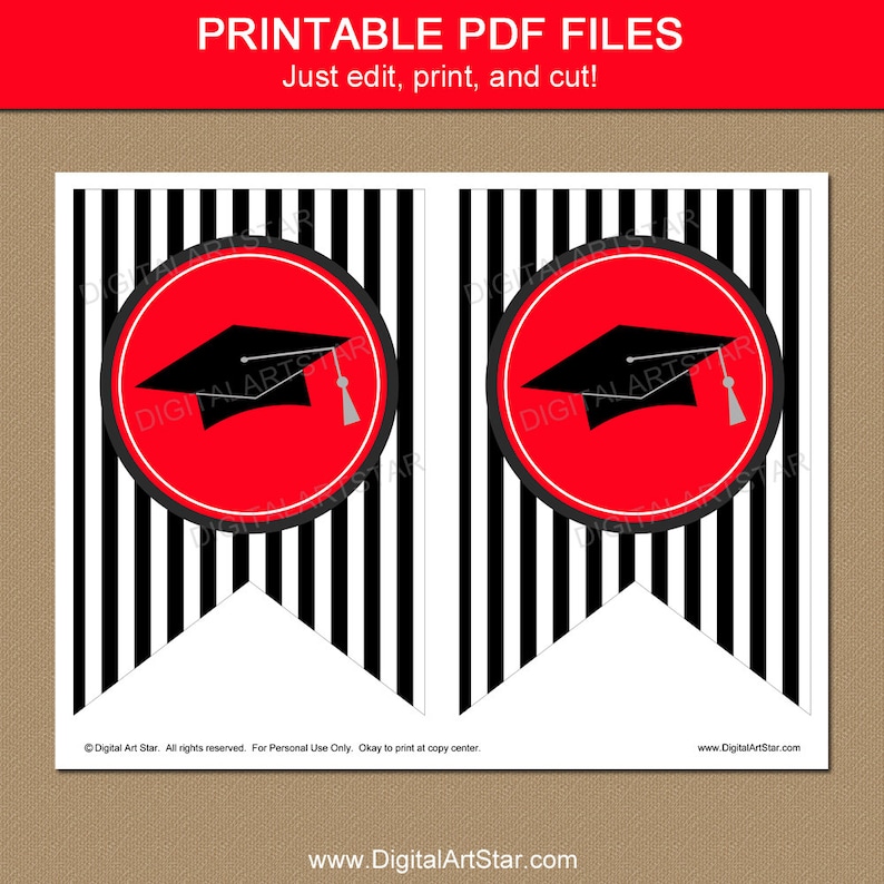 Red and Black High School Graduation Party Decorations - Etsy