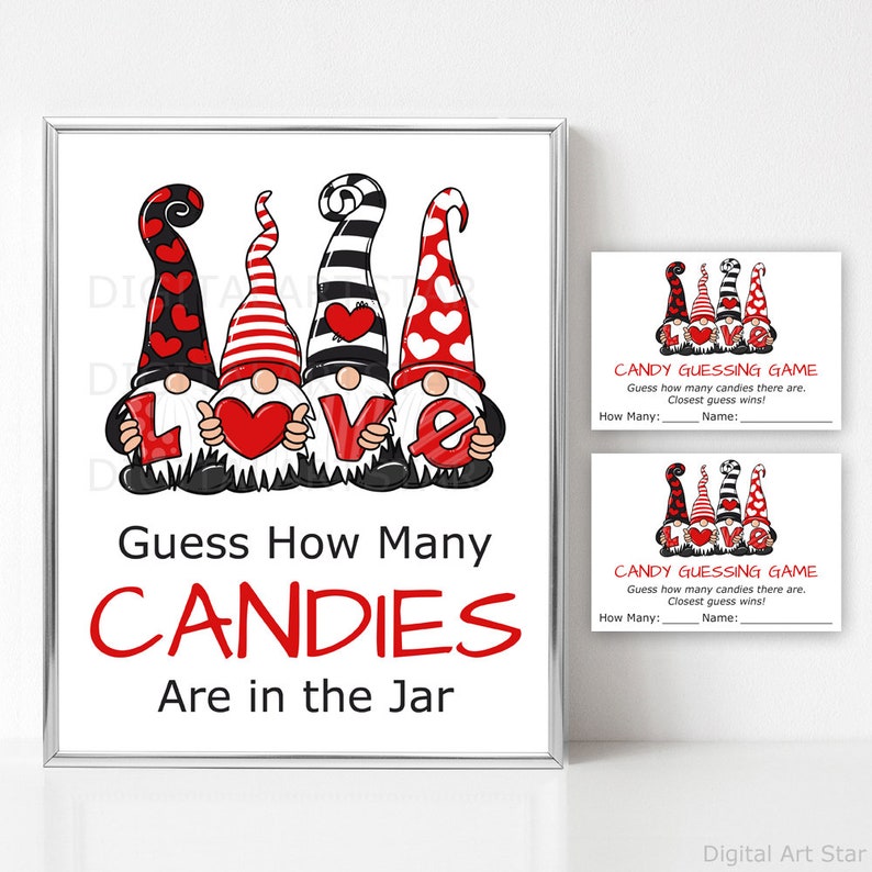 Guess How Many Candies Are in the Jar Cards and Sign - Etsy