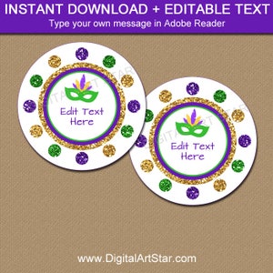 Mardi Gras Cupcake Toppers Printable, Mardi Gras Party Ideas, Mardi ...