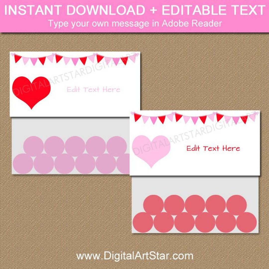 Valentine Bag Toppers Printable Valentines Day Treat Bag - Etsy