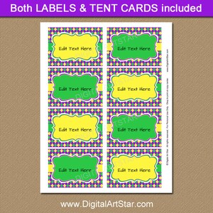 EDITABLE Mardi Gras Labels Mardi Gras Candy Buffet Labels Digital Mardi ...