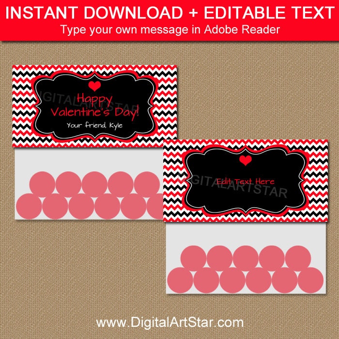 INSTANT DOWNLOAD Valentine's Day Bag Labels Red and | Etsy