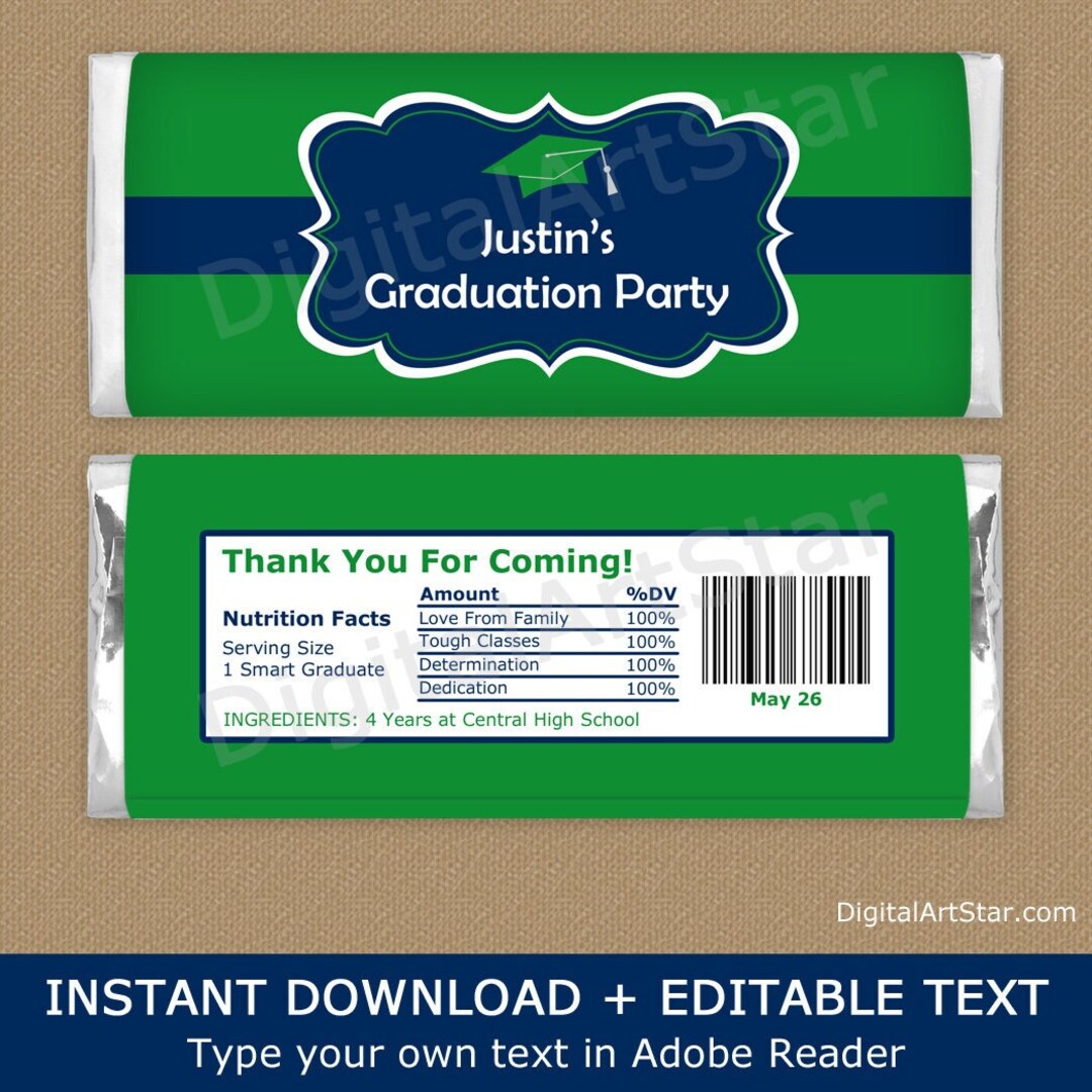 2024 Graduation Candy Bar Wrapper Template, Graduation Candy Bar Labels ...