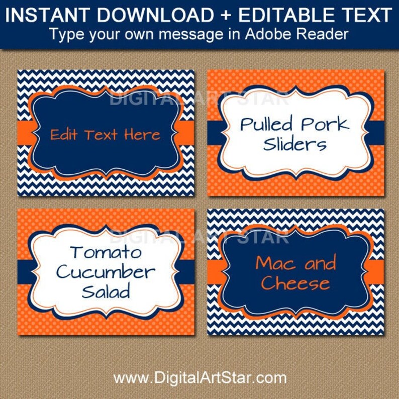 Editable Labels Food Labels Stickers Printable Place Cards | Etsy