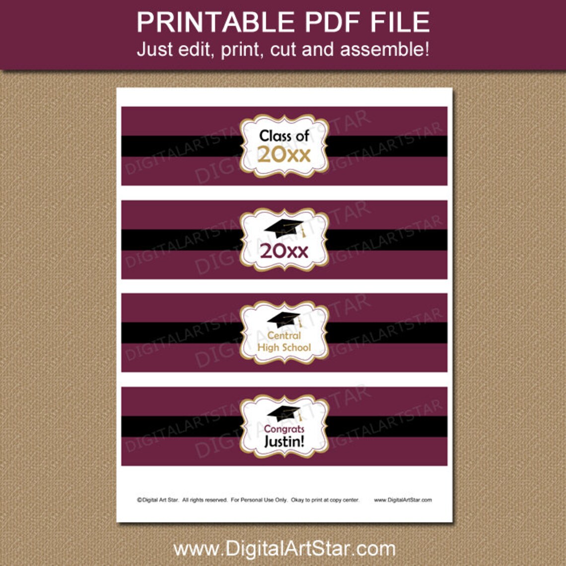 Graduation Party Decorations Maroon Gold Black Graduation - Etsy