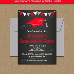 High School Graduation Invitation Template, Chalkboard Graduation ...
