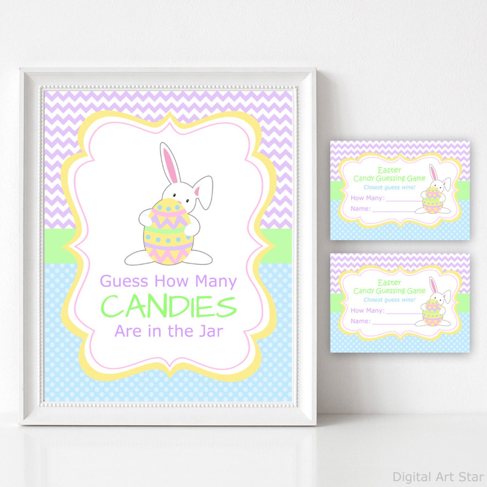Easter Candy Guessing Game Printable Guess How Many Candies | Etsy