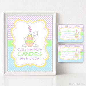 Easter Candy Guessing Game Printable Guess How Many Candies | Etsy