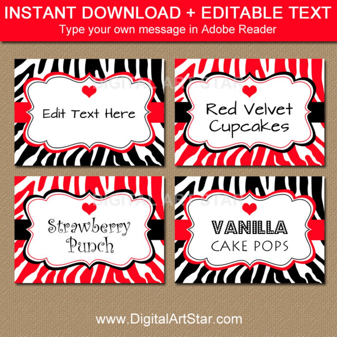Printable Valentines Day Candy Buffet Labels EDITABLE - Etsy