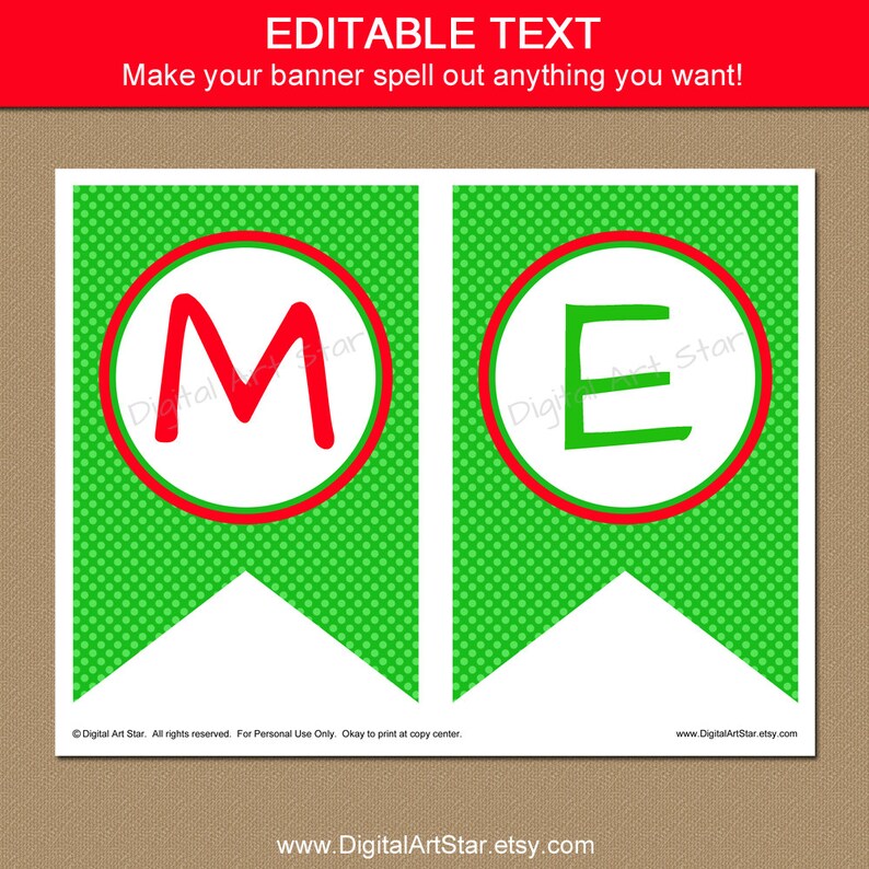 Christmas Banner DIY Printable Holiday Banner Santa Banner - Etsy