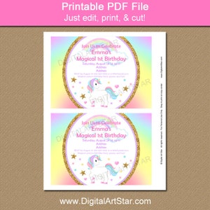 Unicorn Invitation Instant Download, Rainbow Unicorn Birthday ...