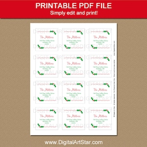 Printable Christmas Address Labels Holiday Address Labels Christmas ...