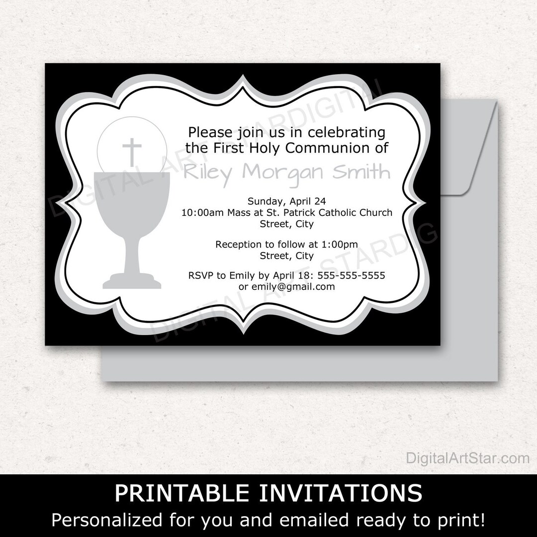 First Communion Invitation PRINTABLE 1st Holy Communion Invitations for ...