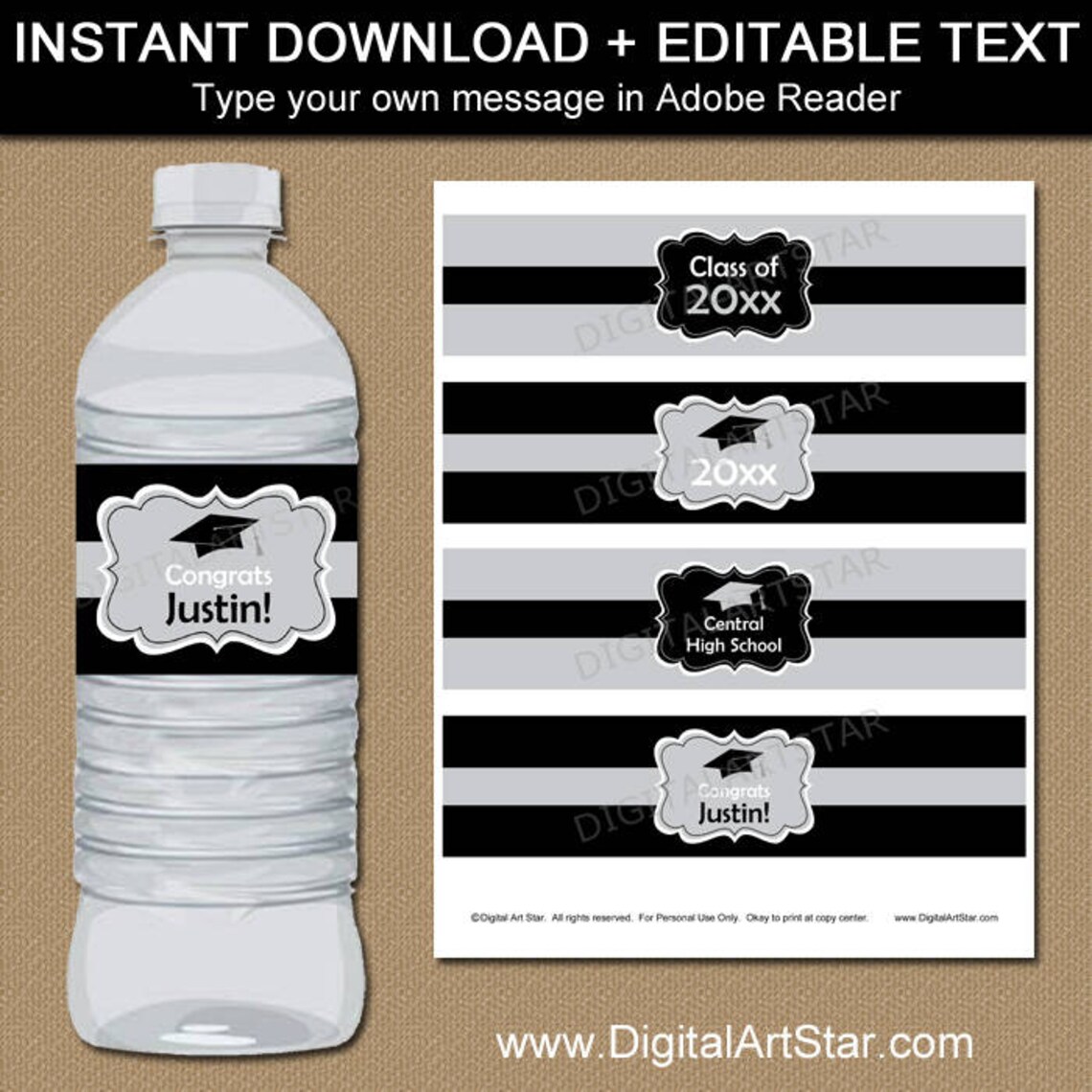 College Graduation Water Bottle Labels Graduation Water | Etsy