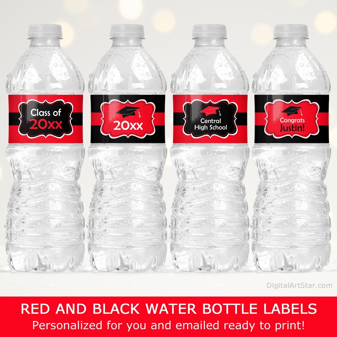 Graduation Water Bottle Labels PRINTABLE, High School Graduation Party ...