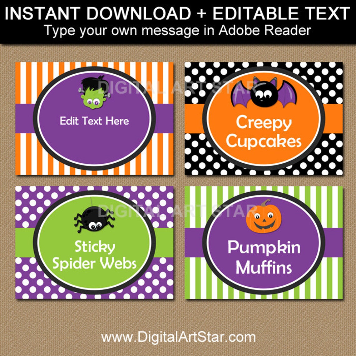 Kids Halloween Labels Kids Halloween Candy Buffet Labels - Etsy