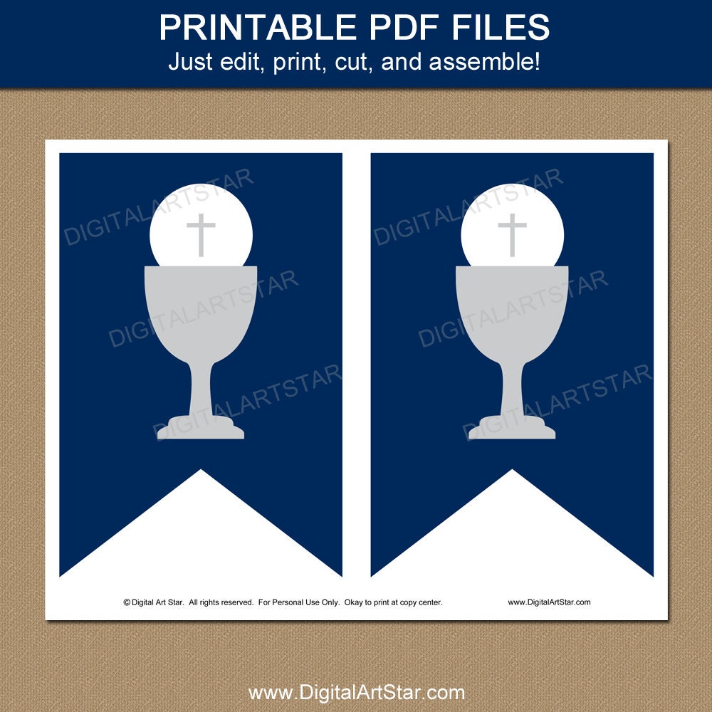 First Communion Printable Banner First Communion Decor 1st - Etsy