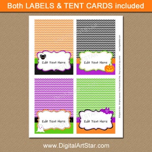 Halloween Label Stickers, Halloween Name Tags, Name Cards, Kids ...