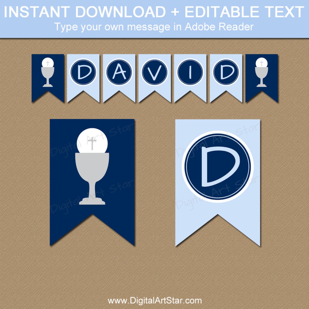 First Communion Banner, 1st Communion Banner, Boy First Communion ...