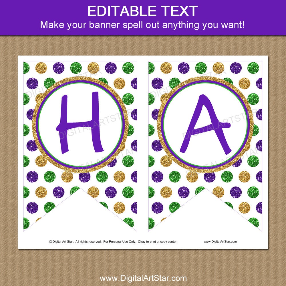 Mardi Gras Decorations Mardi Gras Banner Mardi Gras Birthday | Etsy