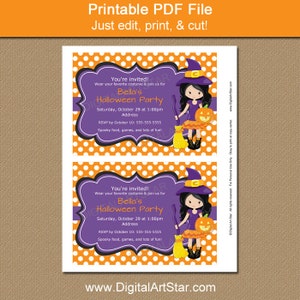 Kids Halloween Birthday Party Invitations Witch Birthday - Etsy