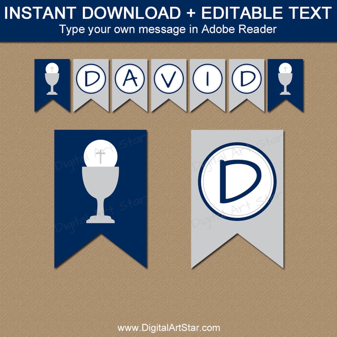 First Communion Printable Banner First Communion Decor 1st - Etsy