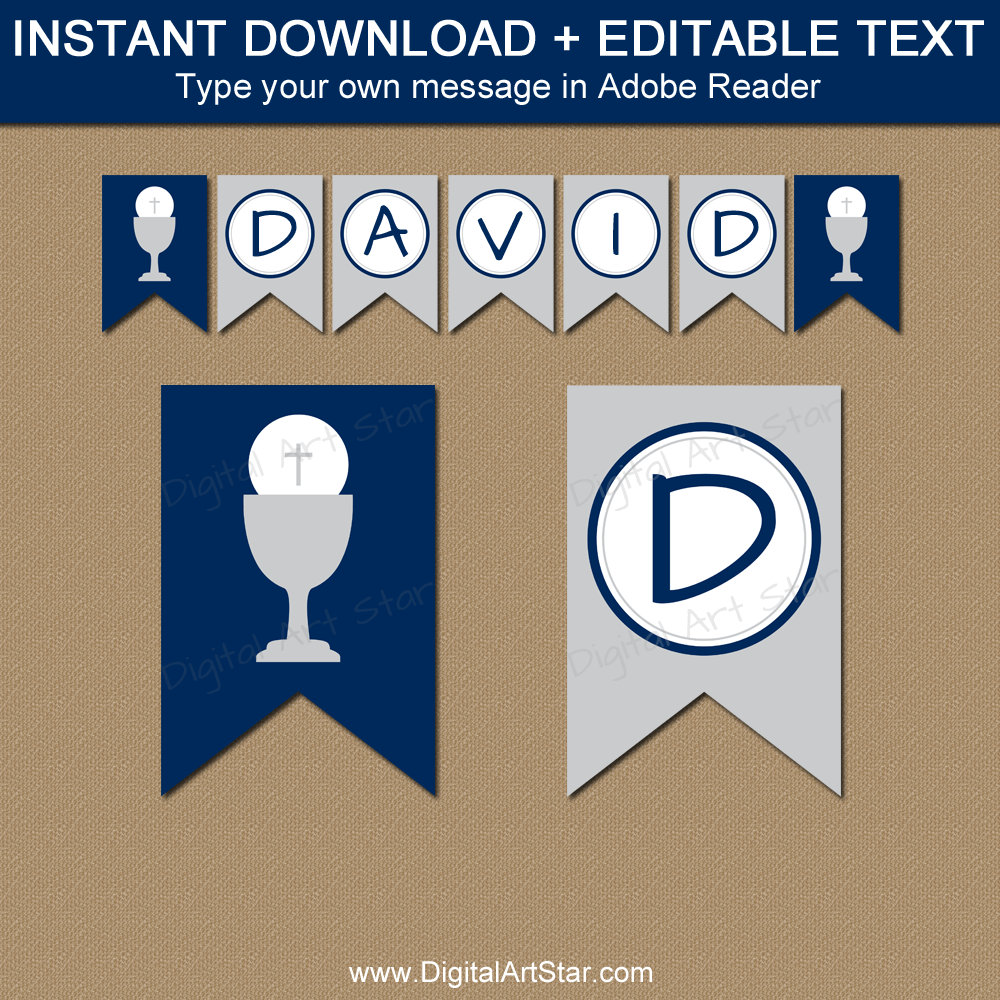 First Communion Printable Banner First Communion Decor 1st - Etsy