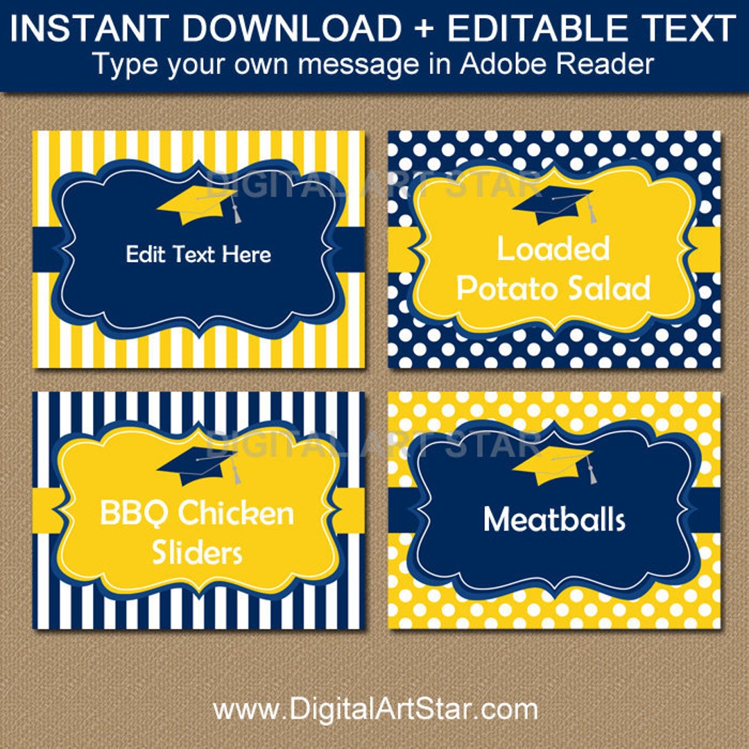 Graduation Food Labels Printable, Candy Buffet Labels for Graduation ...