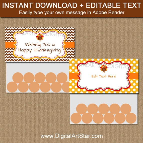 Thanksgiving DIY Bag Toppers - Thanksgiving Party Favors - Happy ...