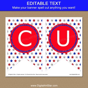 Printable Banner 4th of July Editable Banner Template Patriotic Party ...