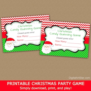 Santa Christmas Candy Guessing Game Printable, Santa Game, Guess How ...