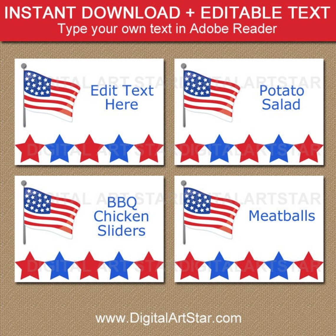 4th of July Label Digital Download 4th of July Food Labels - Etsy