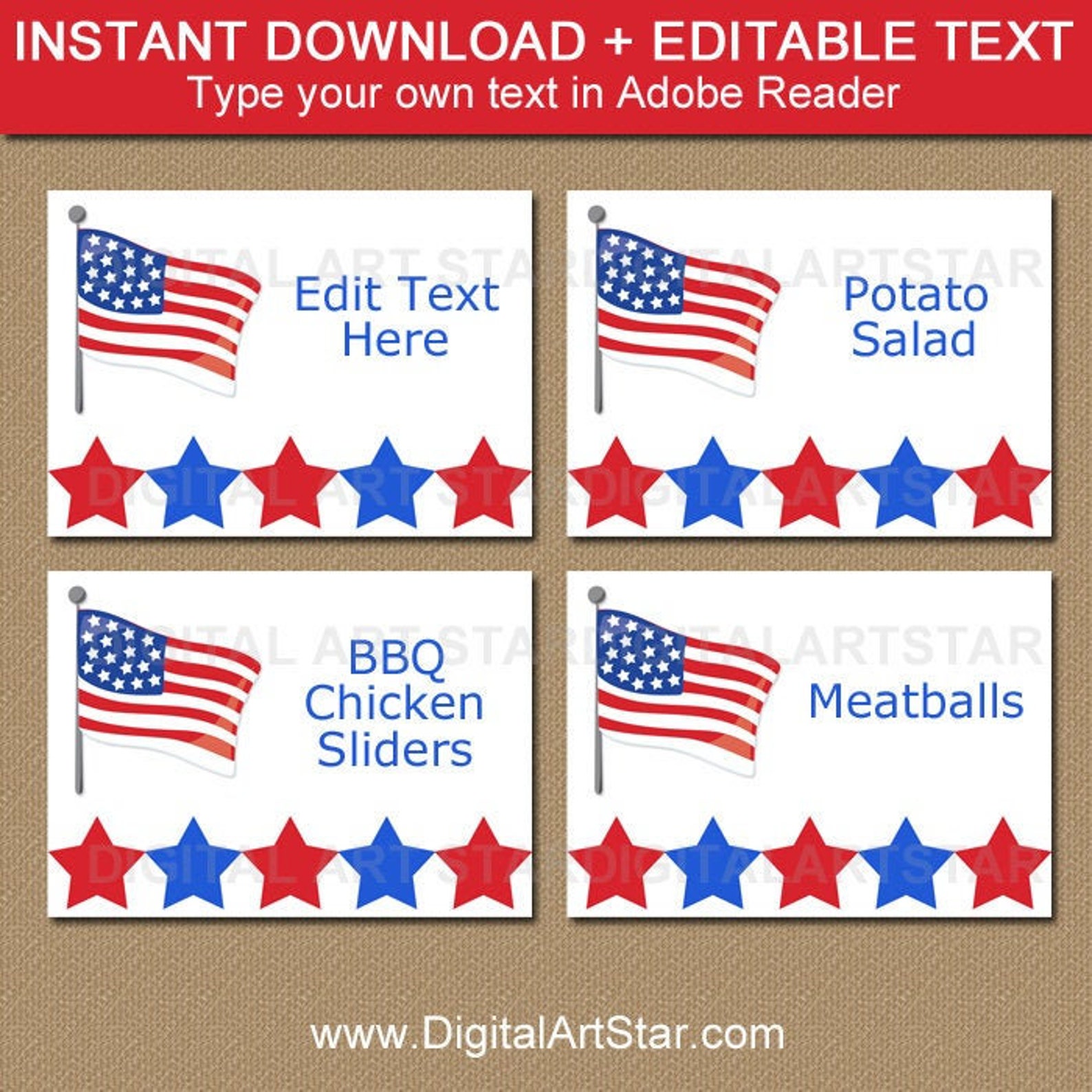 4th of July Label Digital Download 4th of July Food Labels - Etsy