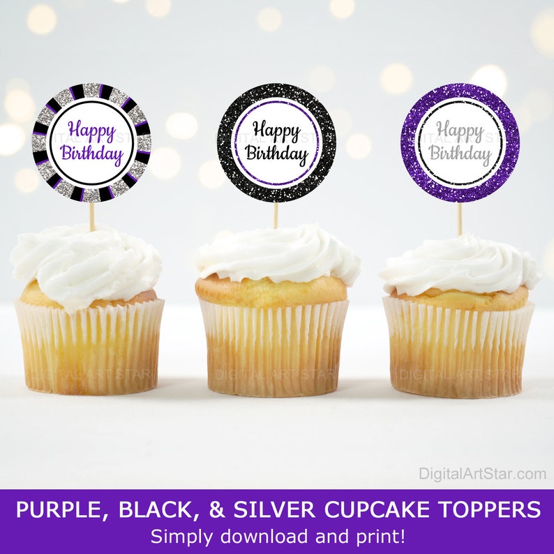 Happy Birthday Cupcake Toppers Printable Happy Birthday Party - Etsy