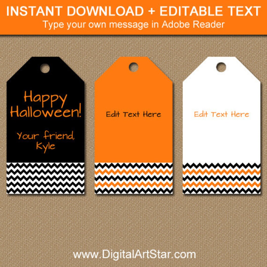 Halloween Gift Tags, Halloween Hang Tags, Printable Halloween Thank You ...