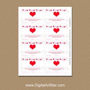 Valentine Candy Guessing Game and Sign, Guess How Many Candies ...