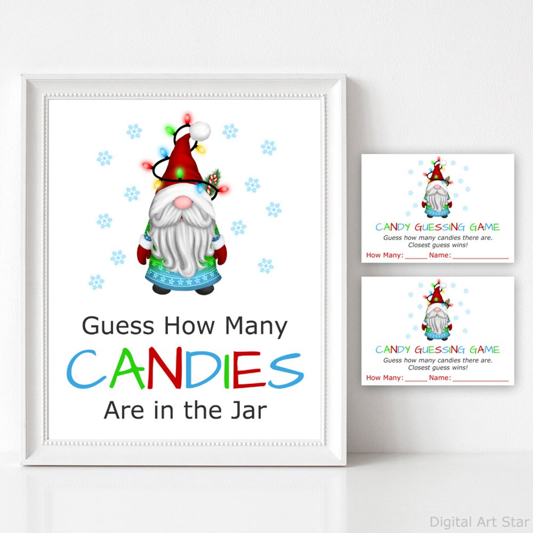 Christmas Candy Guessing Game Printable, Guess How Many Candies ...