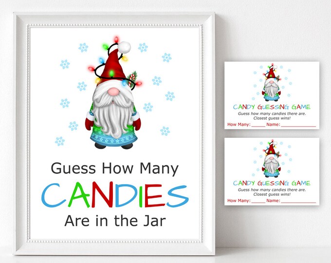 Christmas Candy Guessing Game Printable, Guess How Many Candies ...