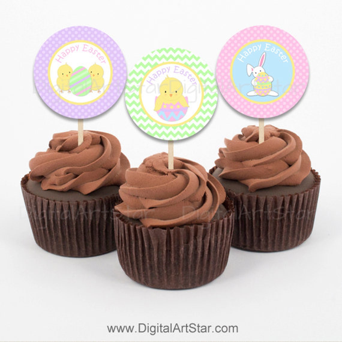 Easter Cupcake Toppers Happy Easter Tags Printable Easter - Etsy