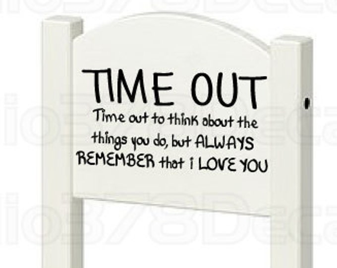 Time Out Chair Vinyl Decal - Toddler Naughty Chair Sticker - Toddler ...