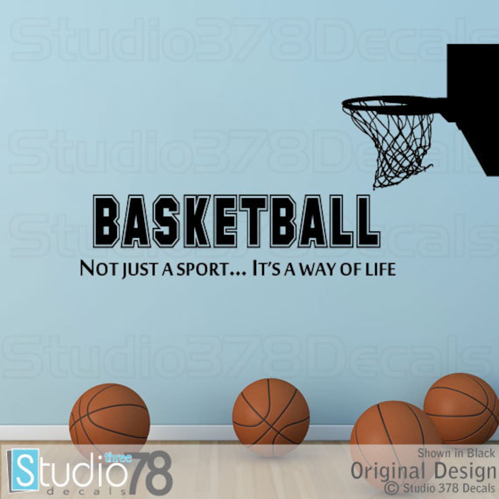 Basketball Wall Decal With Hoop Not Just A Sport It's A - Etsy