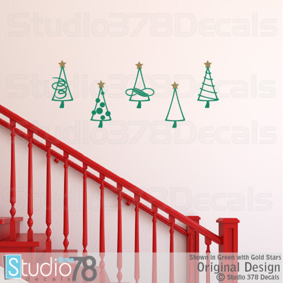 Christmas Trees - Vinyl Wall Decals - Christmas Wall Decals - Christmas ...