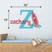 Beach Surf Wall Decal Surfboard and Waves Initial and Name Hawaiian ...